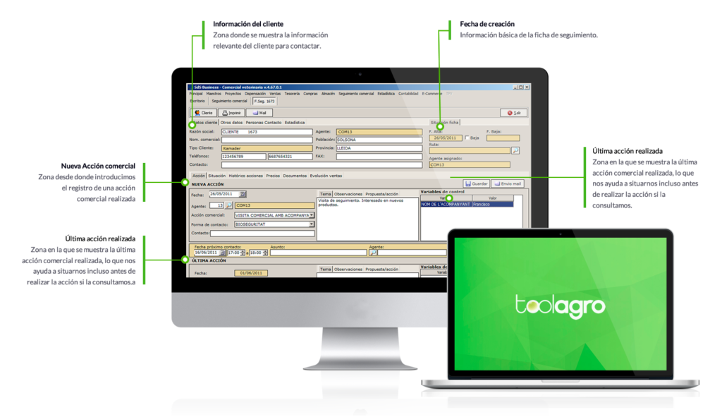 Seguimiento y gestión comercial - CRM Toolagro